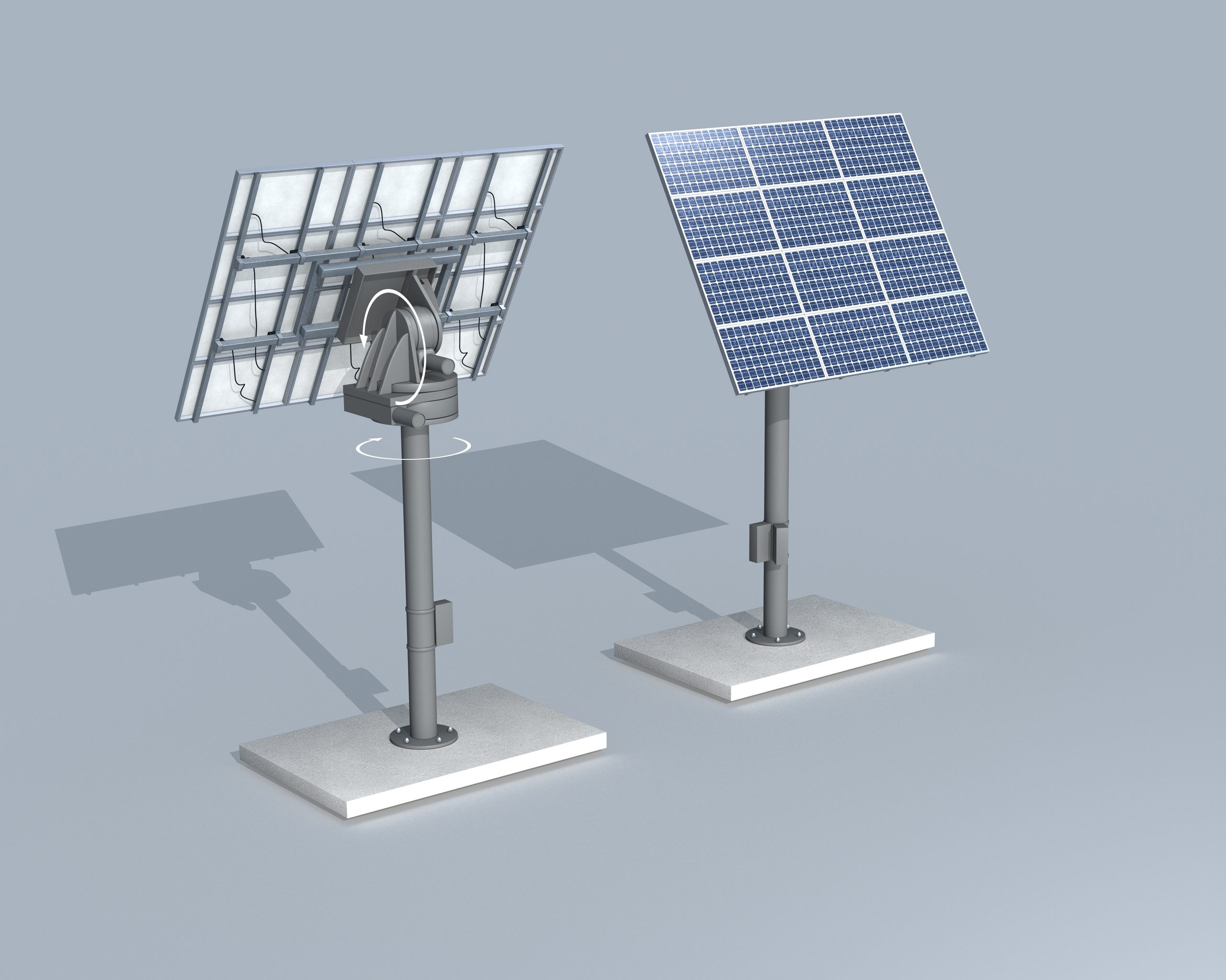 Single Axis Ground Racking Structure Solar Tracker Mounting Brackets Solar Tracking Support System